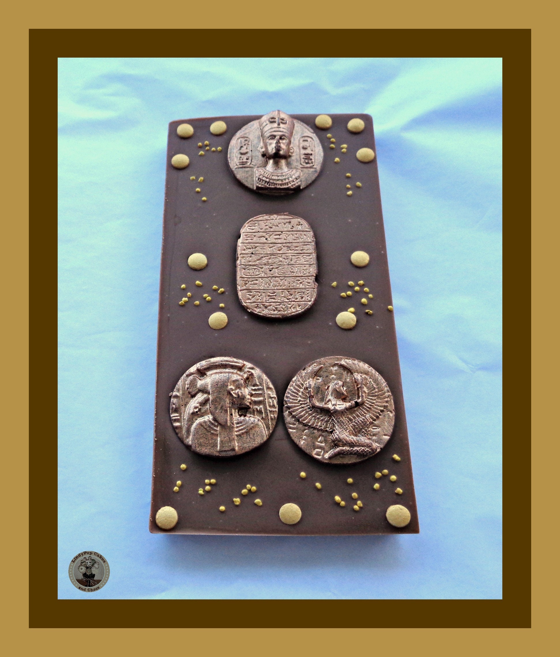 Egyptian Chocolate Bar: Hand-painted Pharaoh, Sphinx, Bastet (edible ...