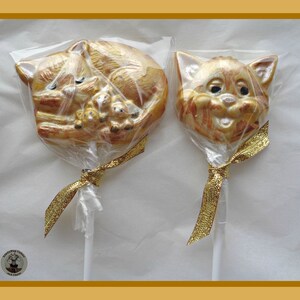 Chocolate Cat Lollipops/ginger Cat Gift/cat Chocolate Gift/edible Cat ...
