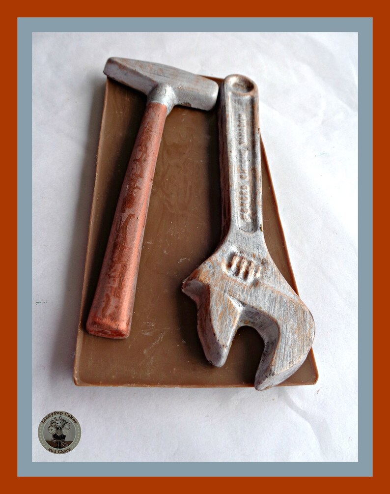 Chocolate Tools Gift: Edible Hammer & Wrench for Handyman - Cake Topper ...