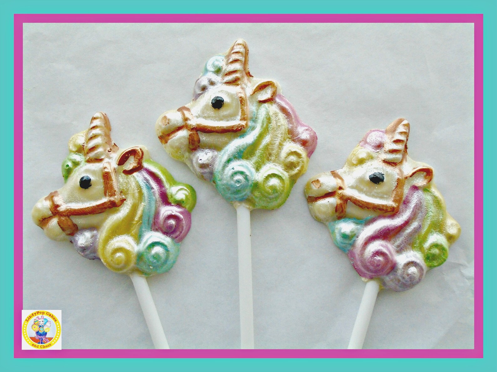 Unicorn Chocolate Lollipops/chocolate Unicorn/girls Unicorn - Etsy