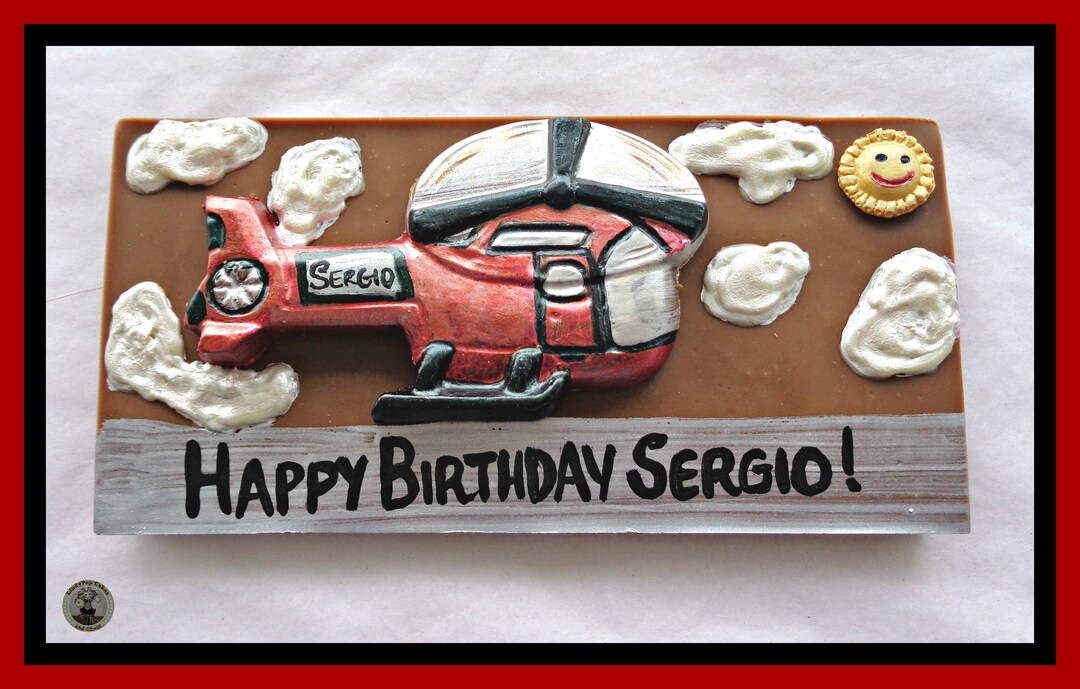 Hand-painted Chocolate Helicopter Gift: Personalised Edible Present ...