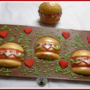 Chocolate Burger Gift/chocolate Bar/fast Food Fan/pretend Burger/mens ...