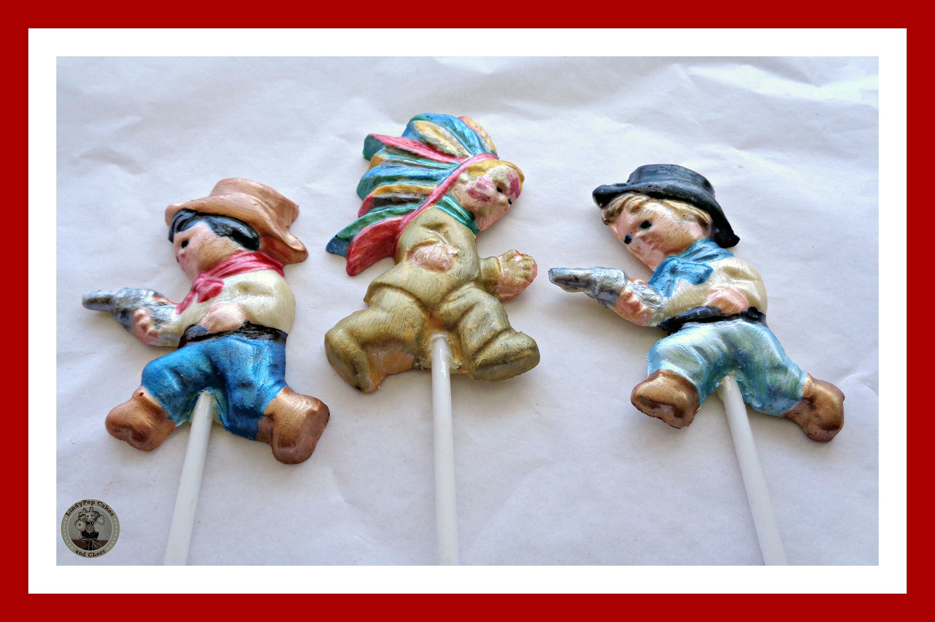 Chocolate Cowboy and Indian Lollipops/Wild West Party/Cowboy | Etsy