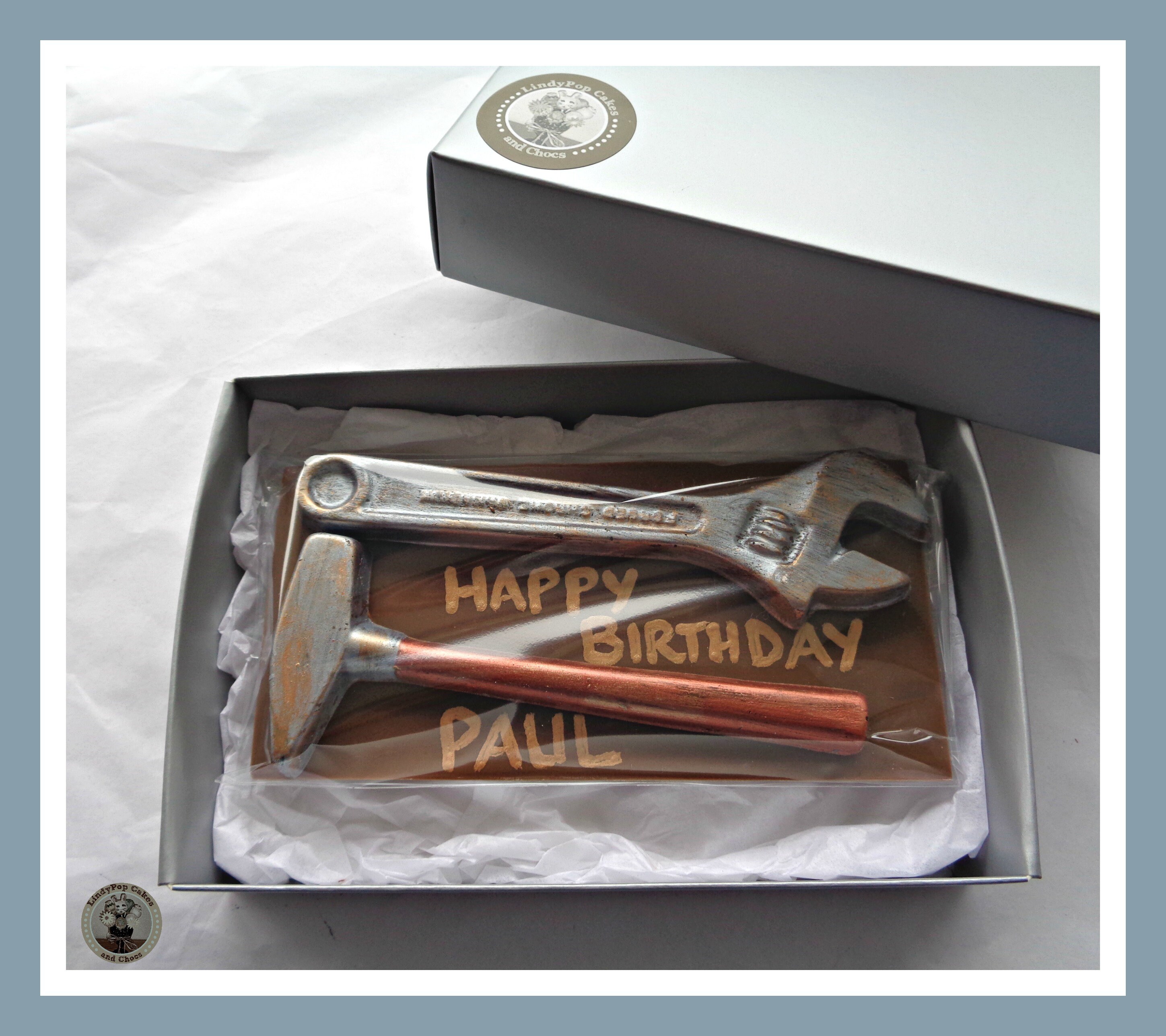 Chocolate Tools Gift: Edible Hammer & Wrench for Handyman - Cake Topper ...
