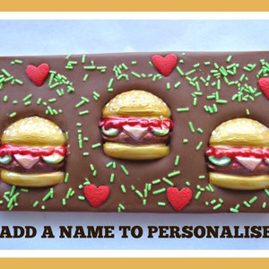 Chocolate Burger Gift/chocolate Bar/fast Food Fan/pretend Burger/mens ...