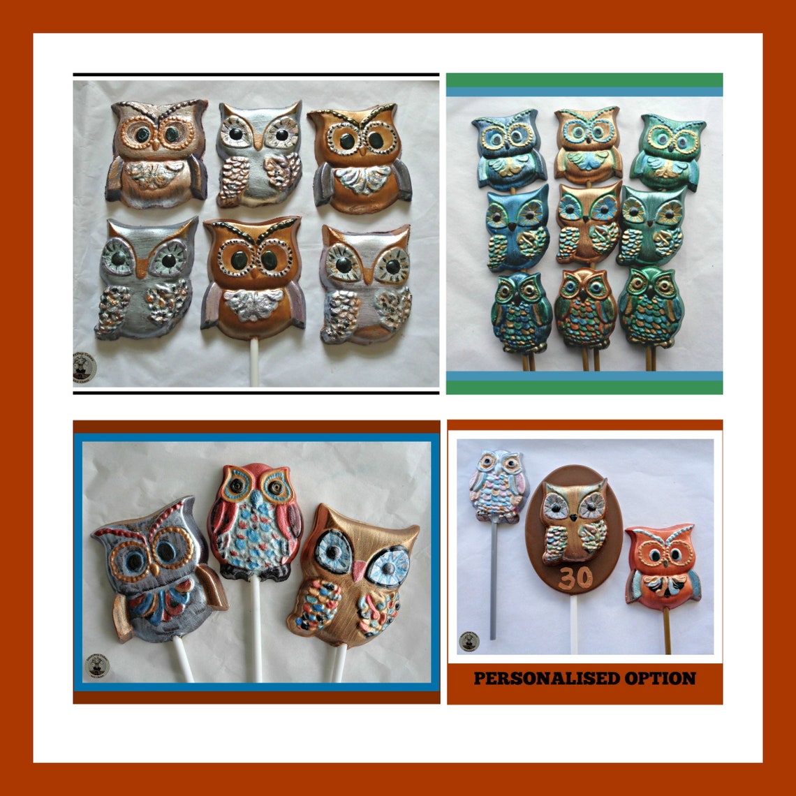 Owl Gift/chocolate Owl Lollipops/edible Owls/owl - Etsy