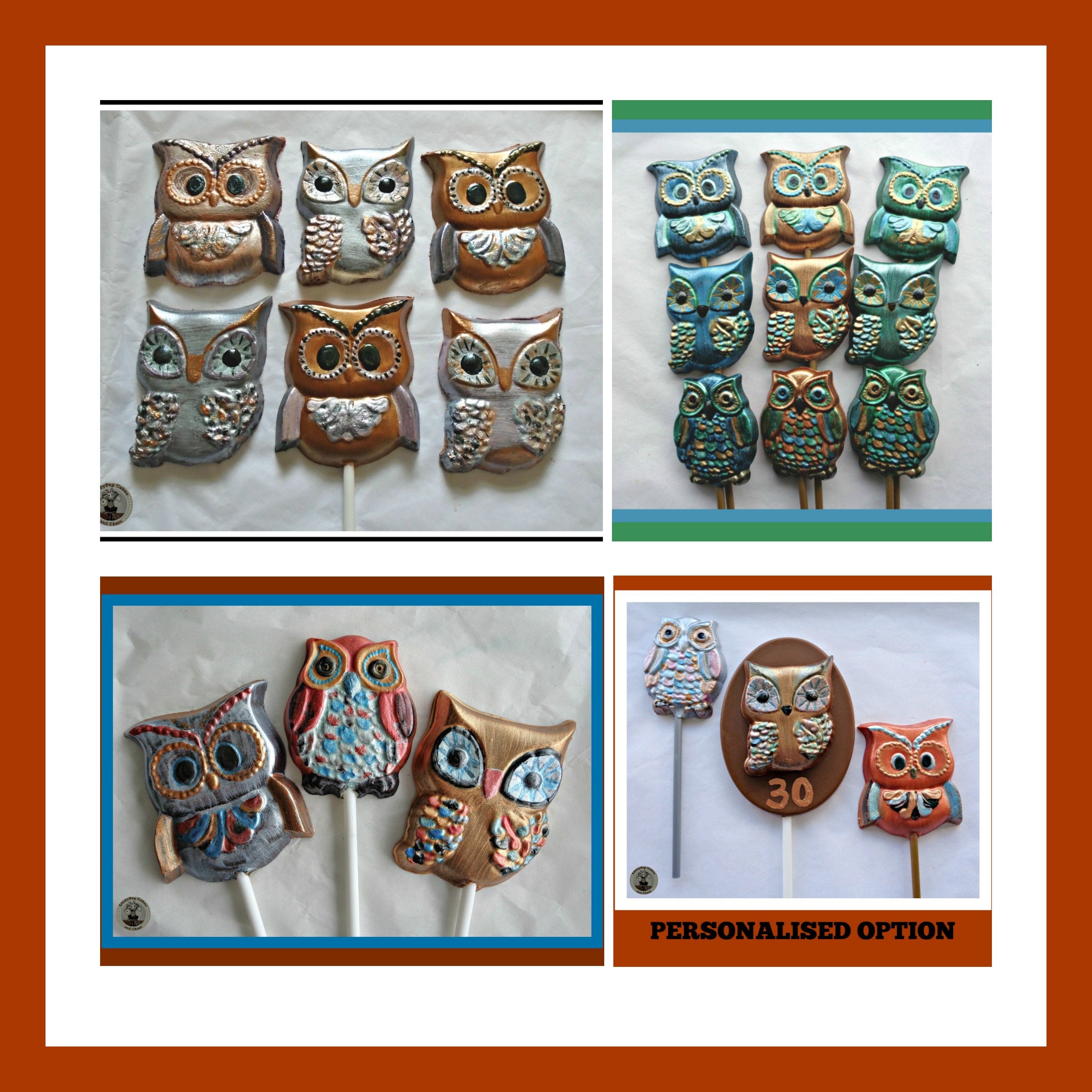 Owl Gift/chocolate Owl Lollipops/edible Owls/owl - Etsy