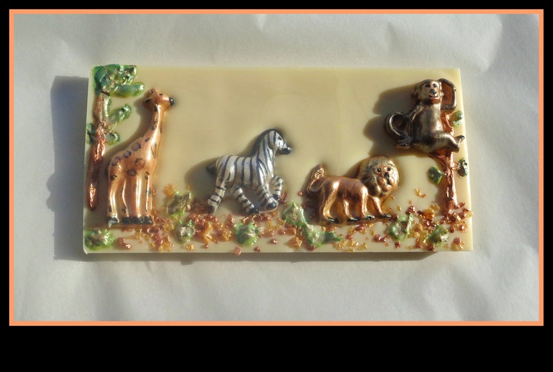 Hand-painted Safari Animal Chocolate Bar: Edible Gift - Personalised ...