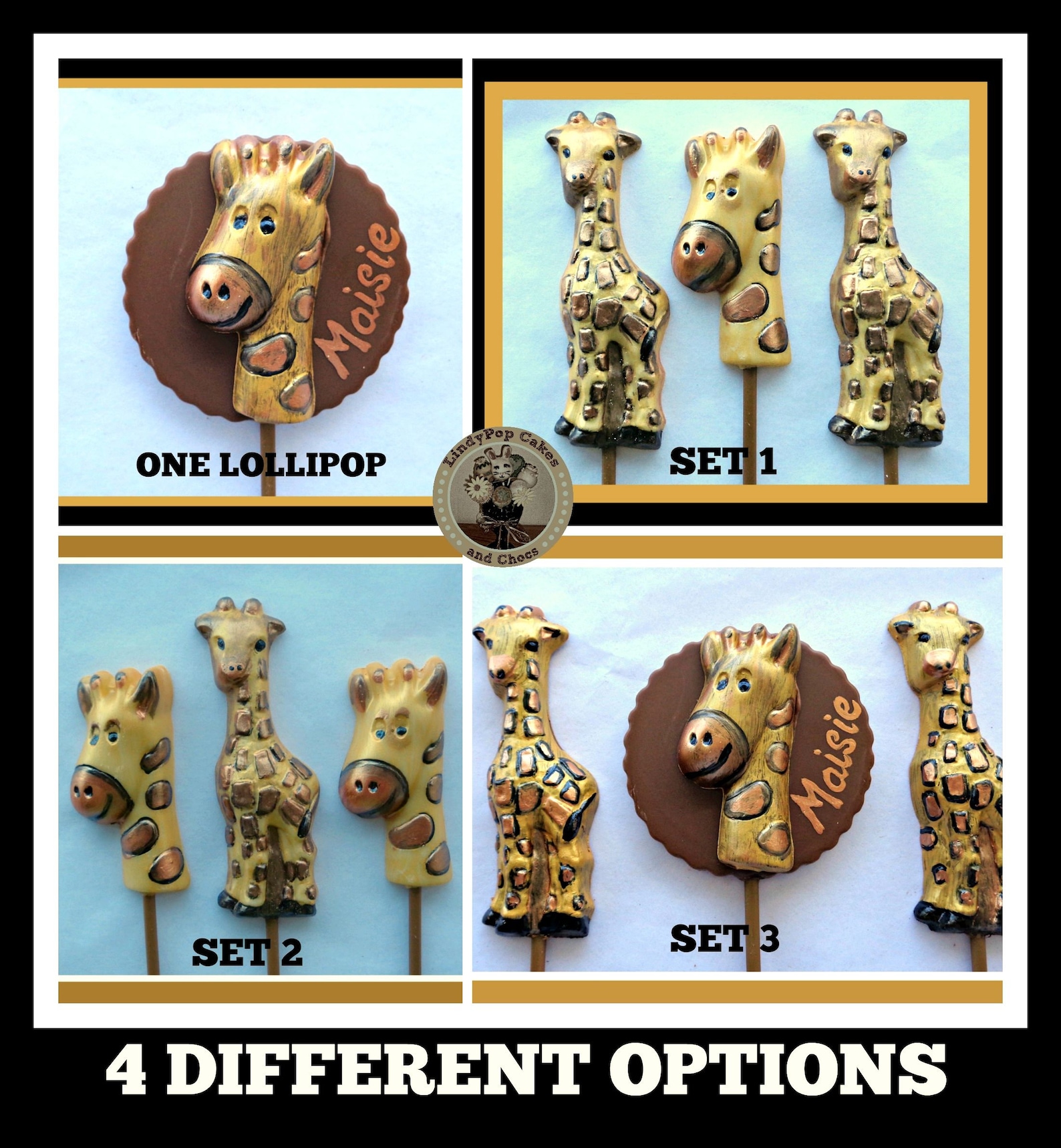 Giraffe Gift Chocolate Lollipops/chocolate Giraffe - Etsy