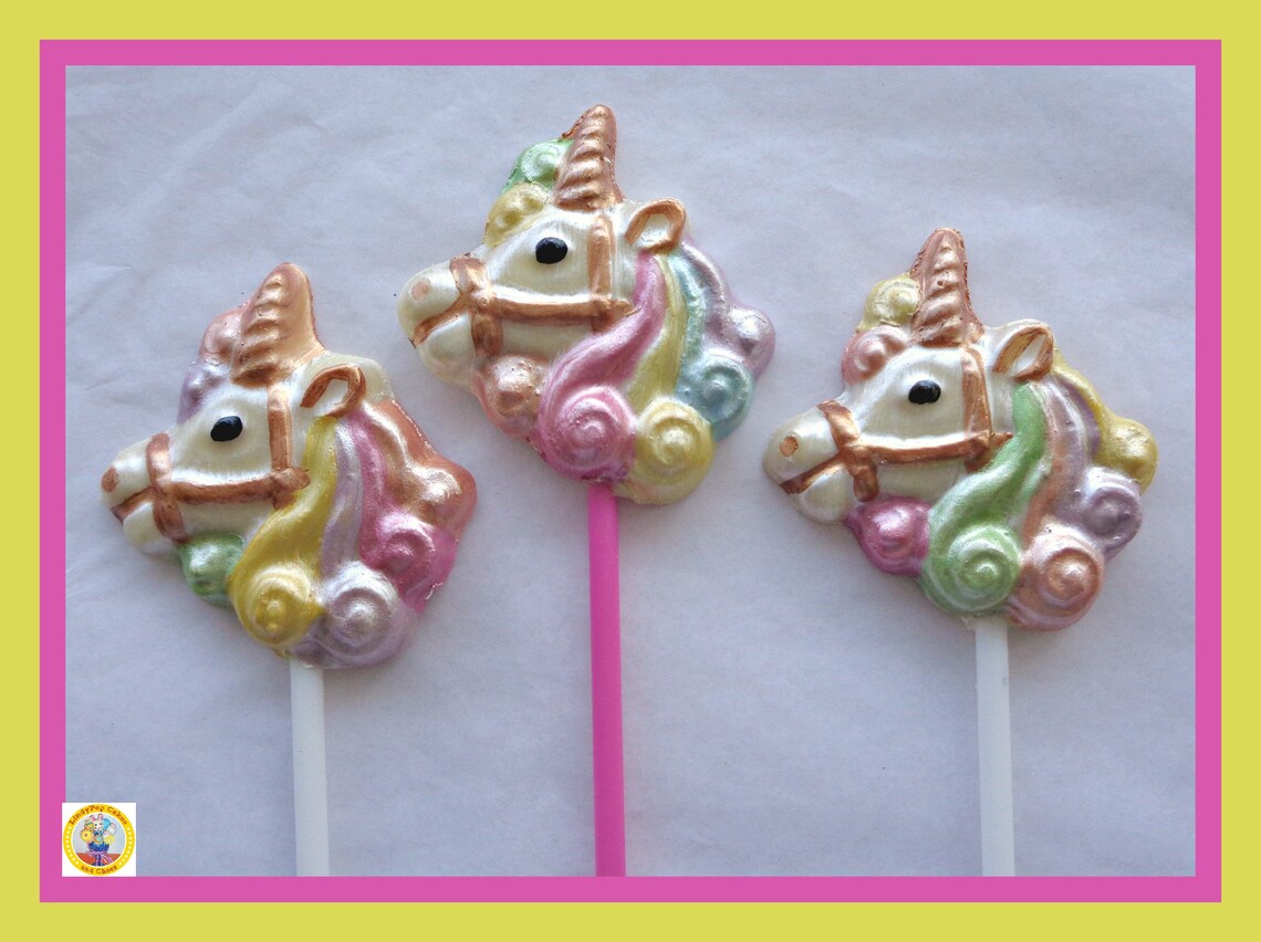 Unicorn Chocolate Lollipops/chocolate Unicorn/girls Unicorn - Etsy
