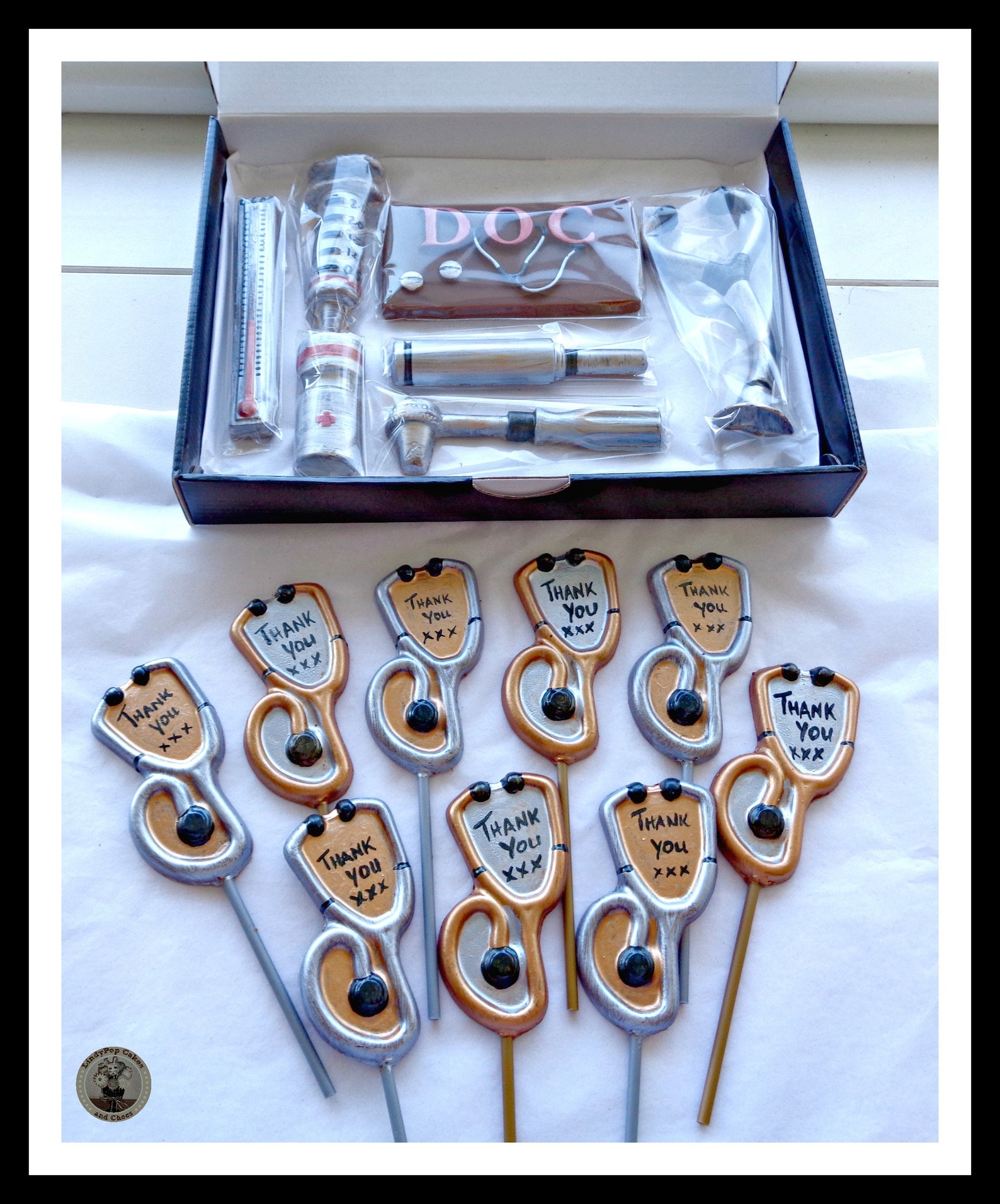 Stethoscope Chocolate Lollipop Set of 3: Personalised Doctor/nurse Gift ...