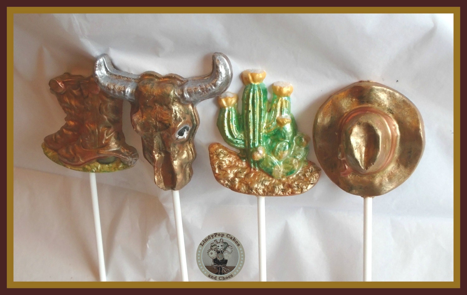 Cowboy Chocolate Lollipops/country Western Chocolate | Etsy