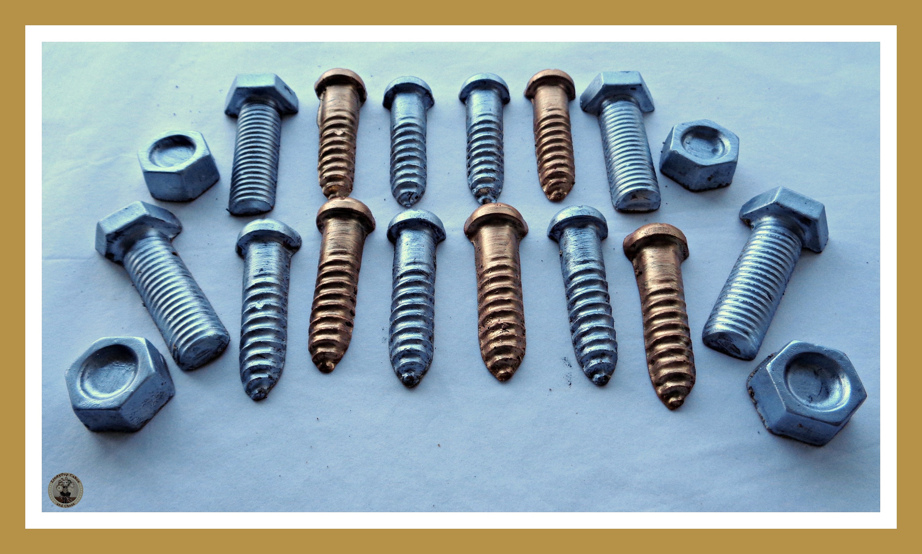 Chocolate Screws and Bolts: Edible Tool Gift - Cake Toppers - Hand ...