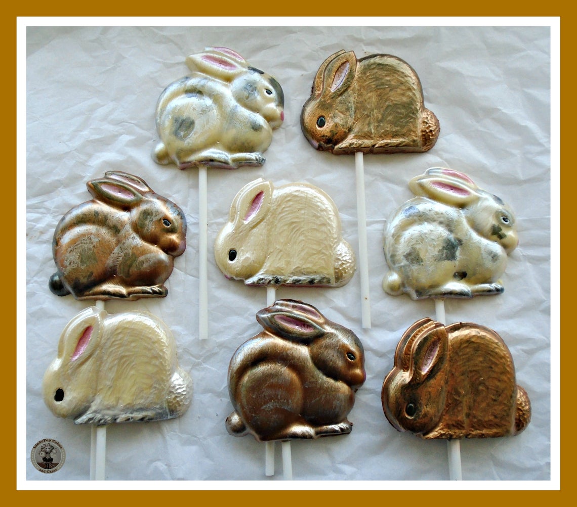 Chocolate Rabbit Lollipops/bunny Rabbit Lollies/girls - Etsy