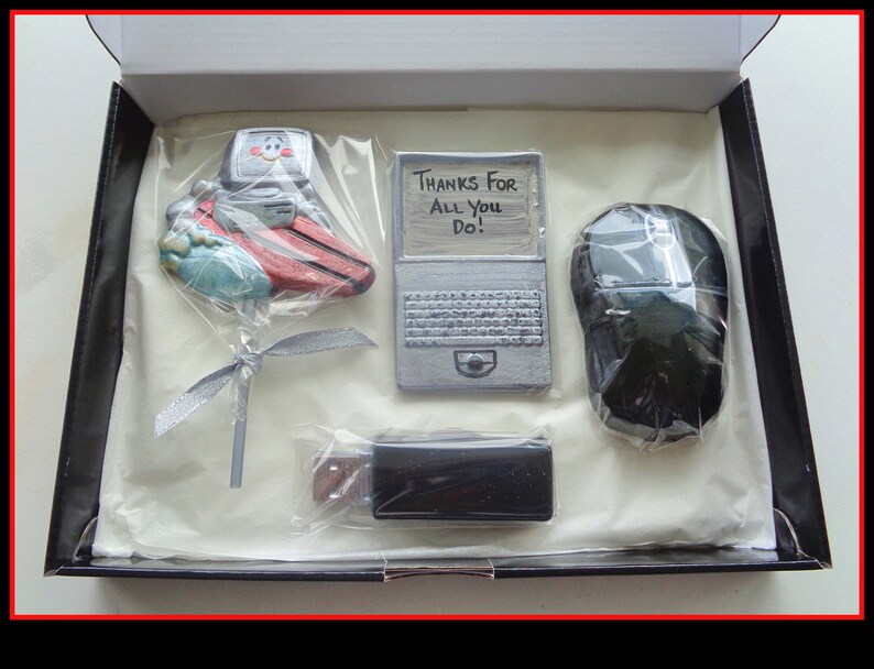 Funny Chocolate Computer Gift Set: Personalised Edible Tech Geek Treats - Hand-painted Cake ...