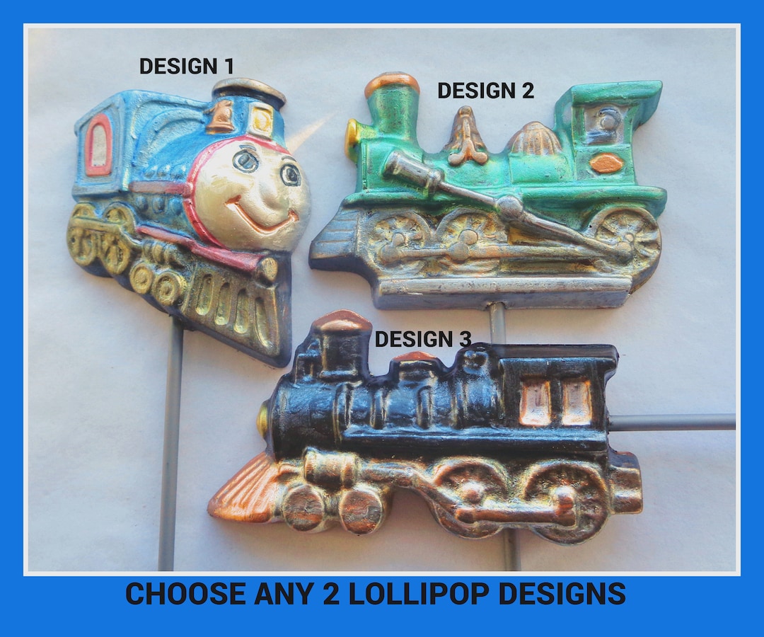 Hand-painted Chocolate Train Lollipops: Personalised Steam Railway Gift ...