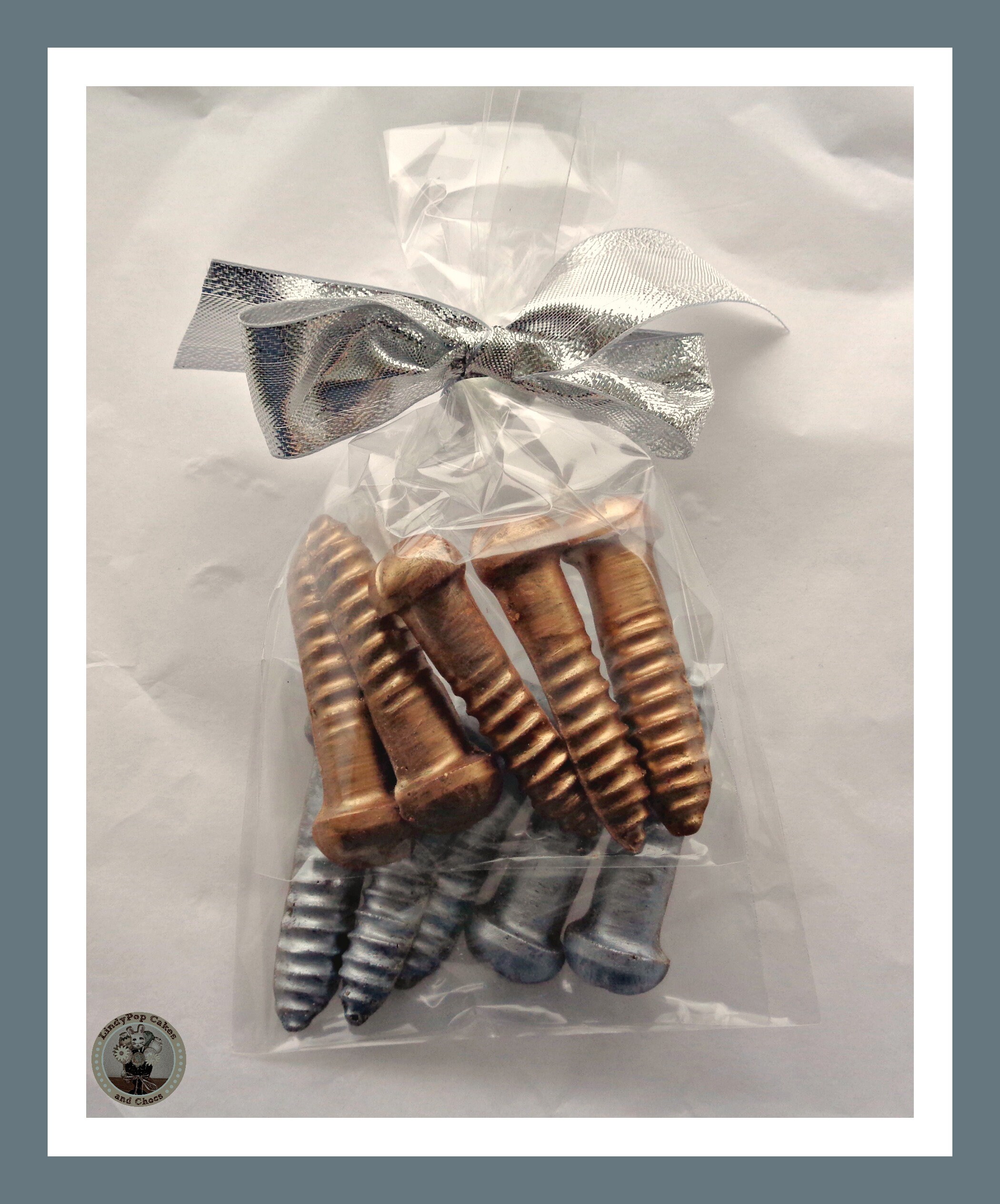 Chocolate Screws and Bolts: Edible Tool Gift - Cake Toppers - Hand ...