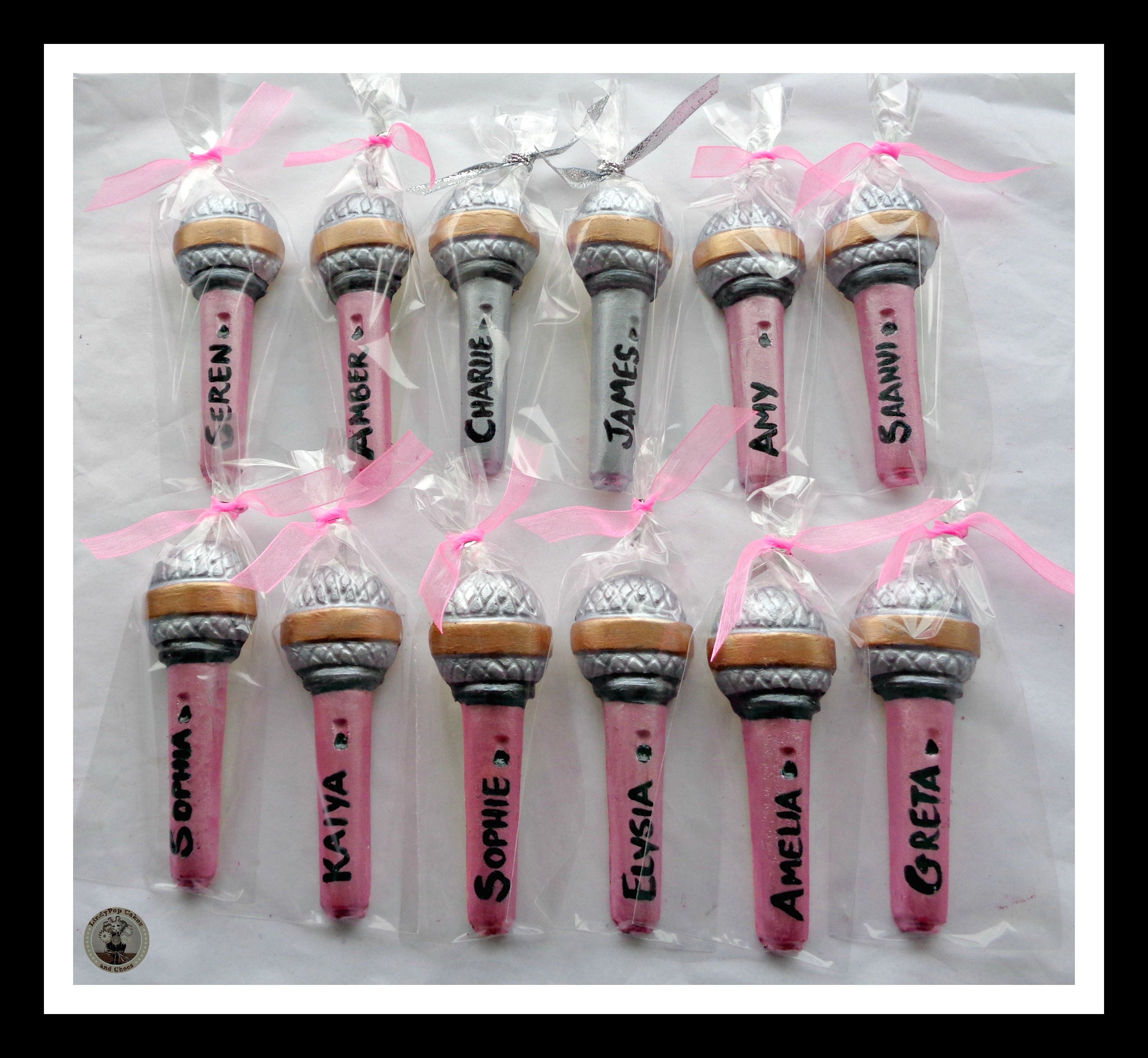 Microphone Chocolate Lollipops: Hand-painted Party Favours Set of 4 ...