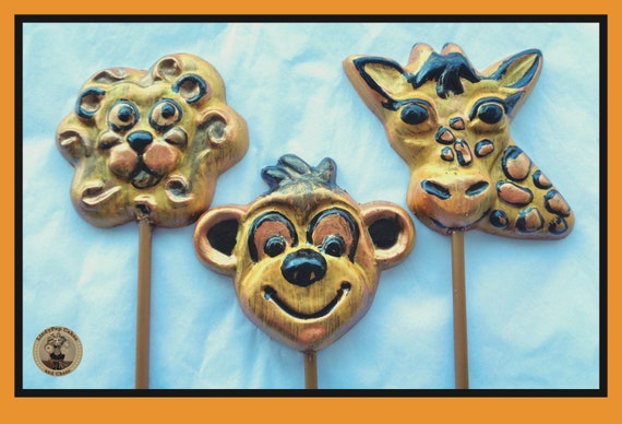 Safari Animal Chocolate Lollipops/chocolate | Etsy