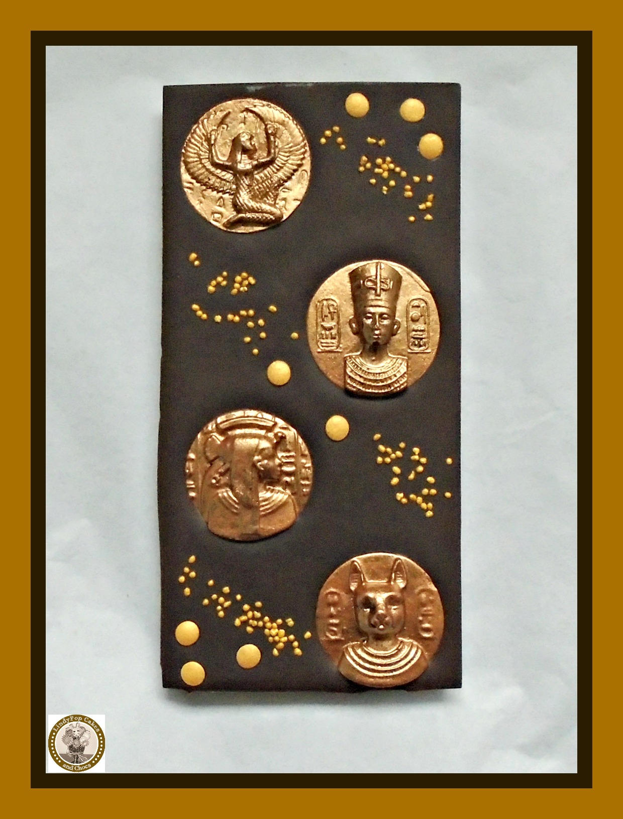 Egyptian Chocolate Bar: Hand-painted Pharaoh, Sphinx, Bastet (edible ...