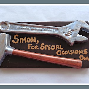 Chocolate Tools Gift: Edible Hammer & Wrench for Handyman - Cake Topper ...