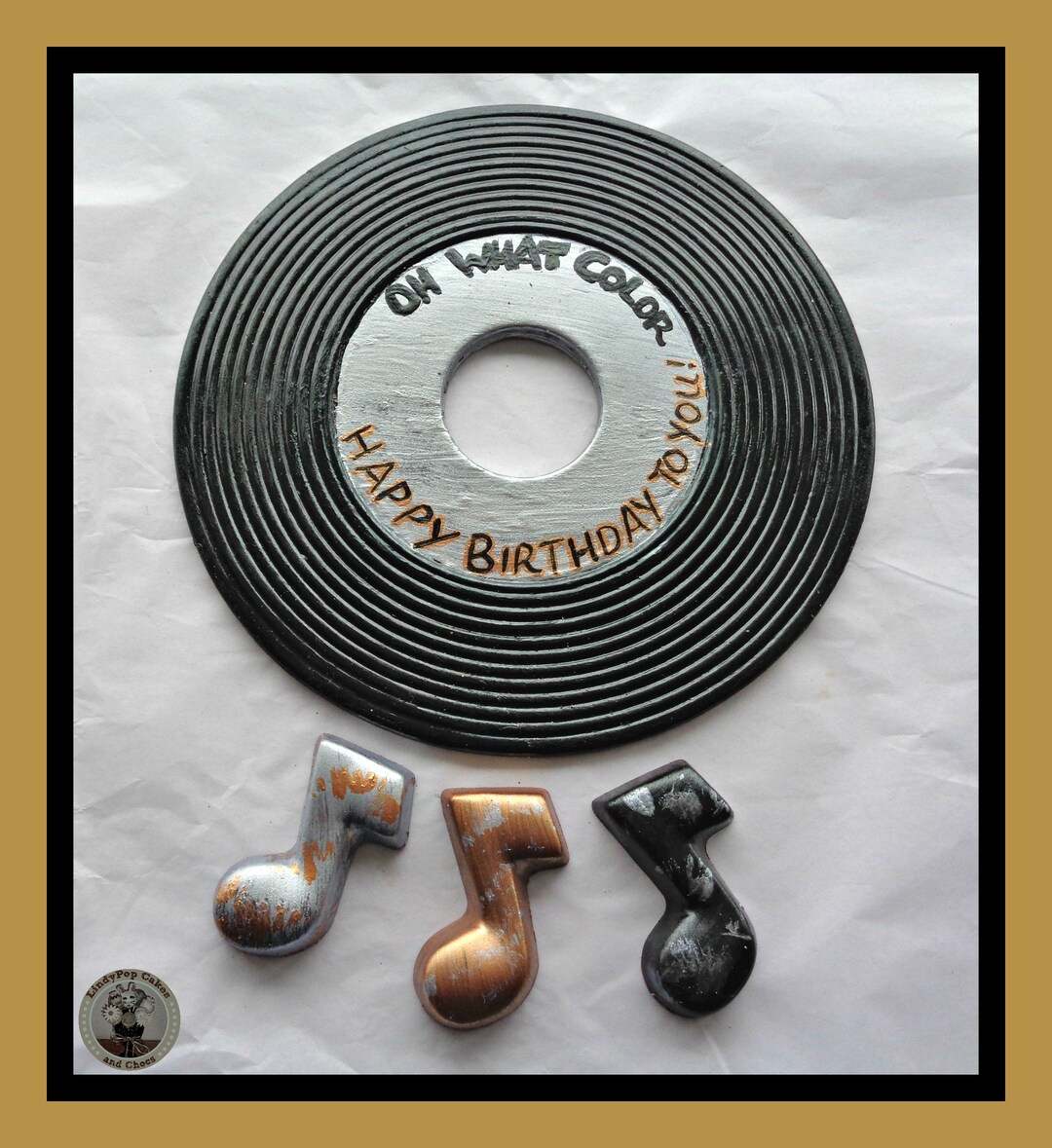 Vinyl Record Chocolate Gift/personalised Vinyl/edible Vinyl Cake Topper ...