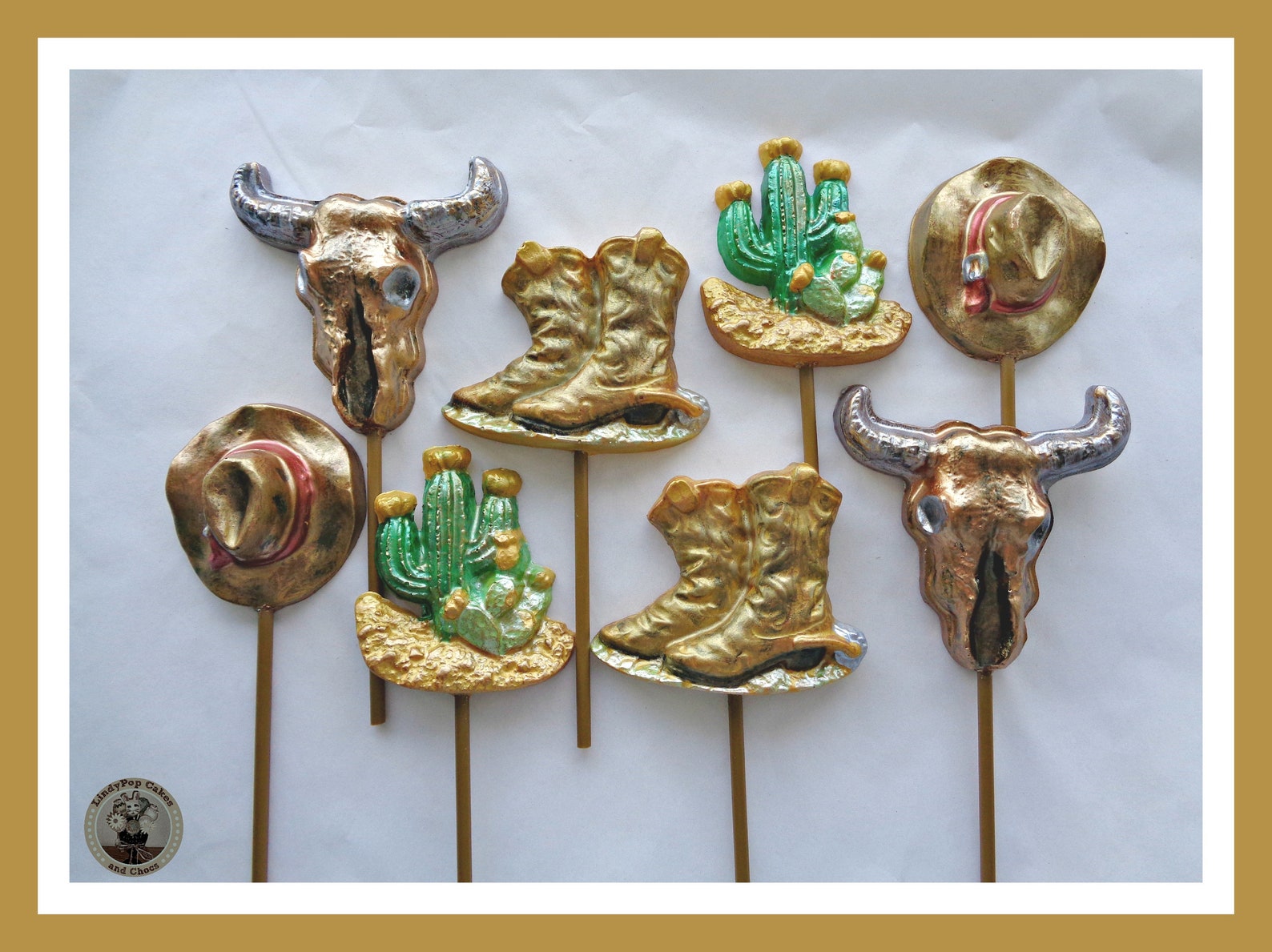 Cowboy Chocolate Lollipops/country Western Chocolate - Etsy