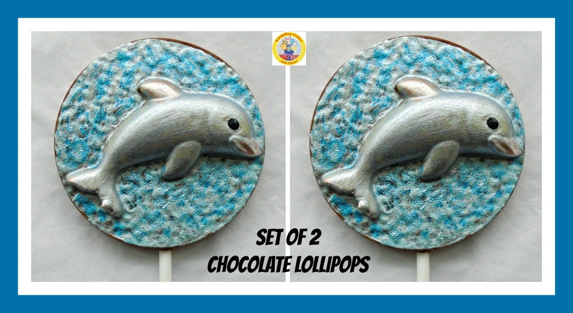 Chocolate Dolphin Lollipops/edible Dolphin Gift/birthday - Etsy