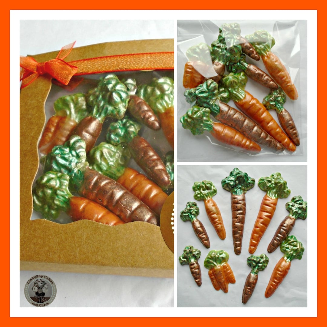 Hand-painted Chocolate Carrots: Edible Food Gift, 10 Piece Set - Cake ...