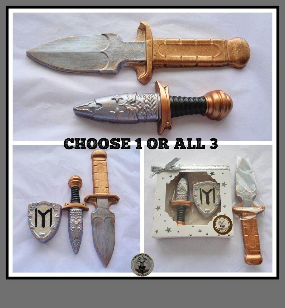 Chocolate Dagger: Edible Hunting Knife - Personalised Shield Gift ...