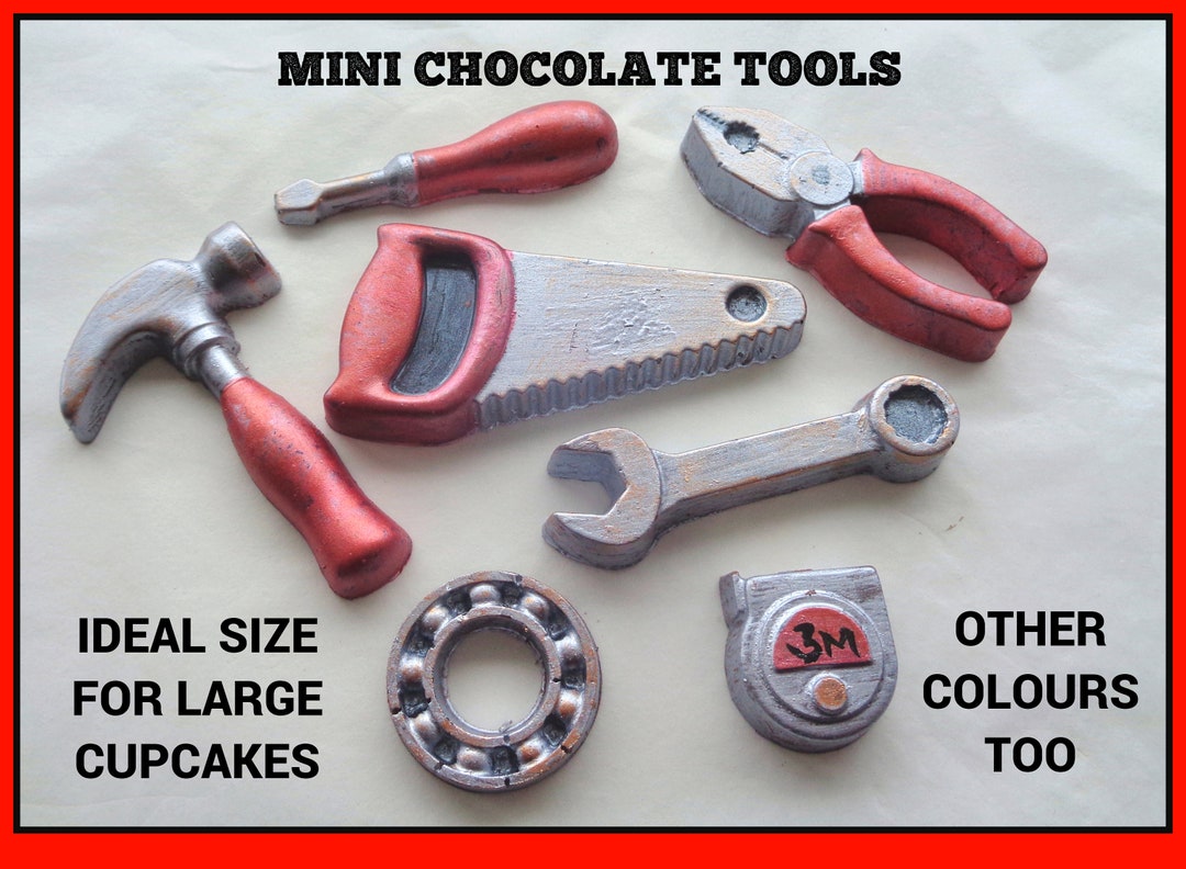 Chocolate Tools Mini Cupcake Toppers/cake Decoration/edible Tool/hammer ...