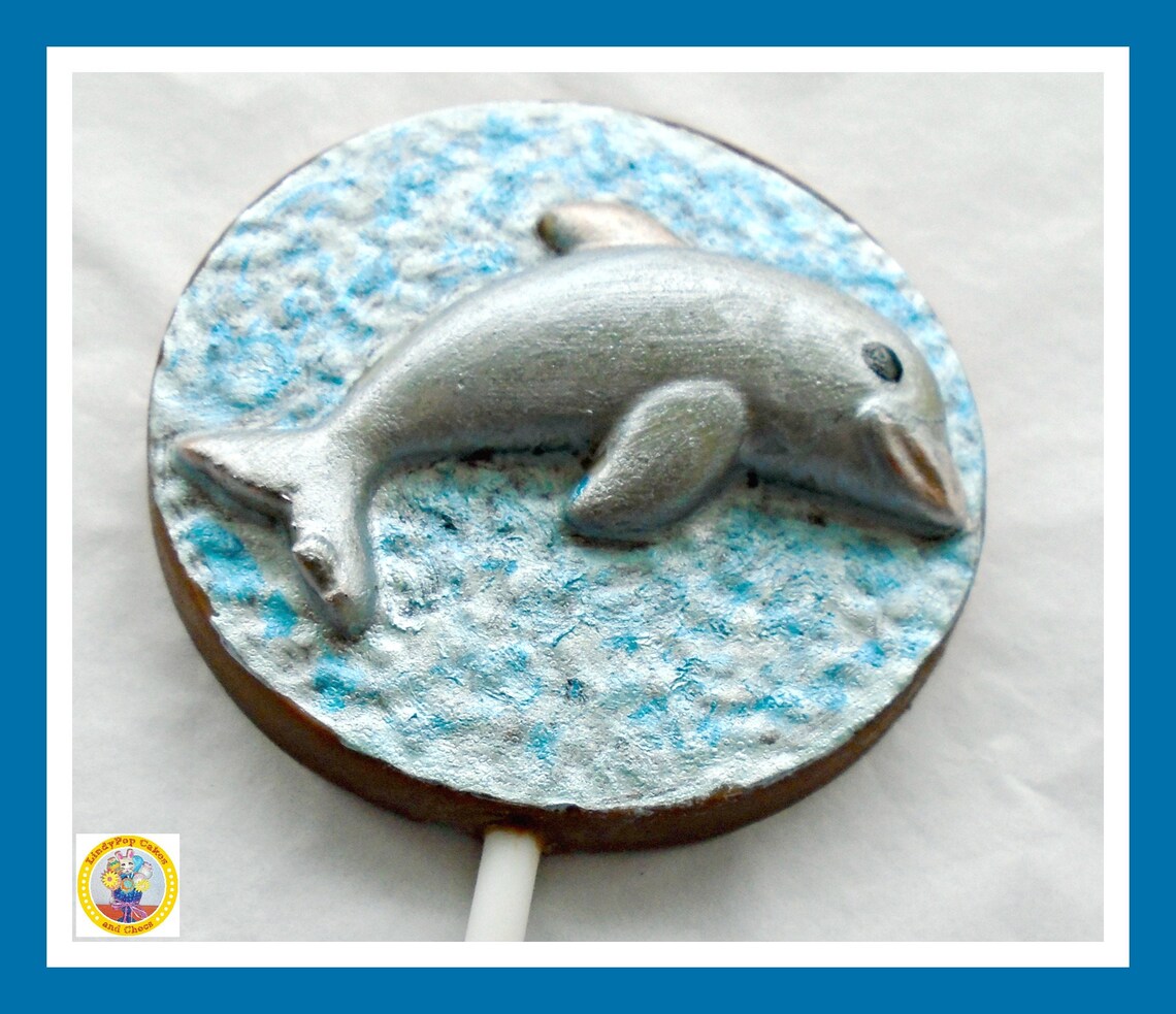 Chocolate Dolphin Lollipops/edible Dolphin Gift/birthday - Etsy