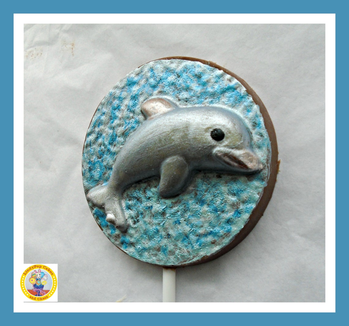 Chocolate Dolphin Lollipops/edible Dolphin Gift/birthday - Etsy