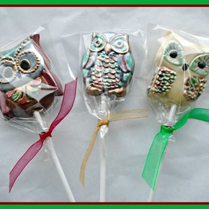Owl Gift/chocolate Owl Lollipops/edible Owls/owl Lover/woodland/owl ...