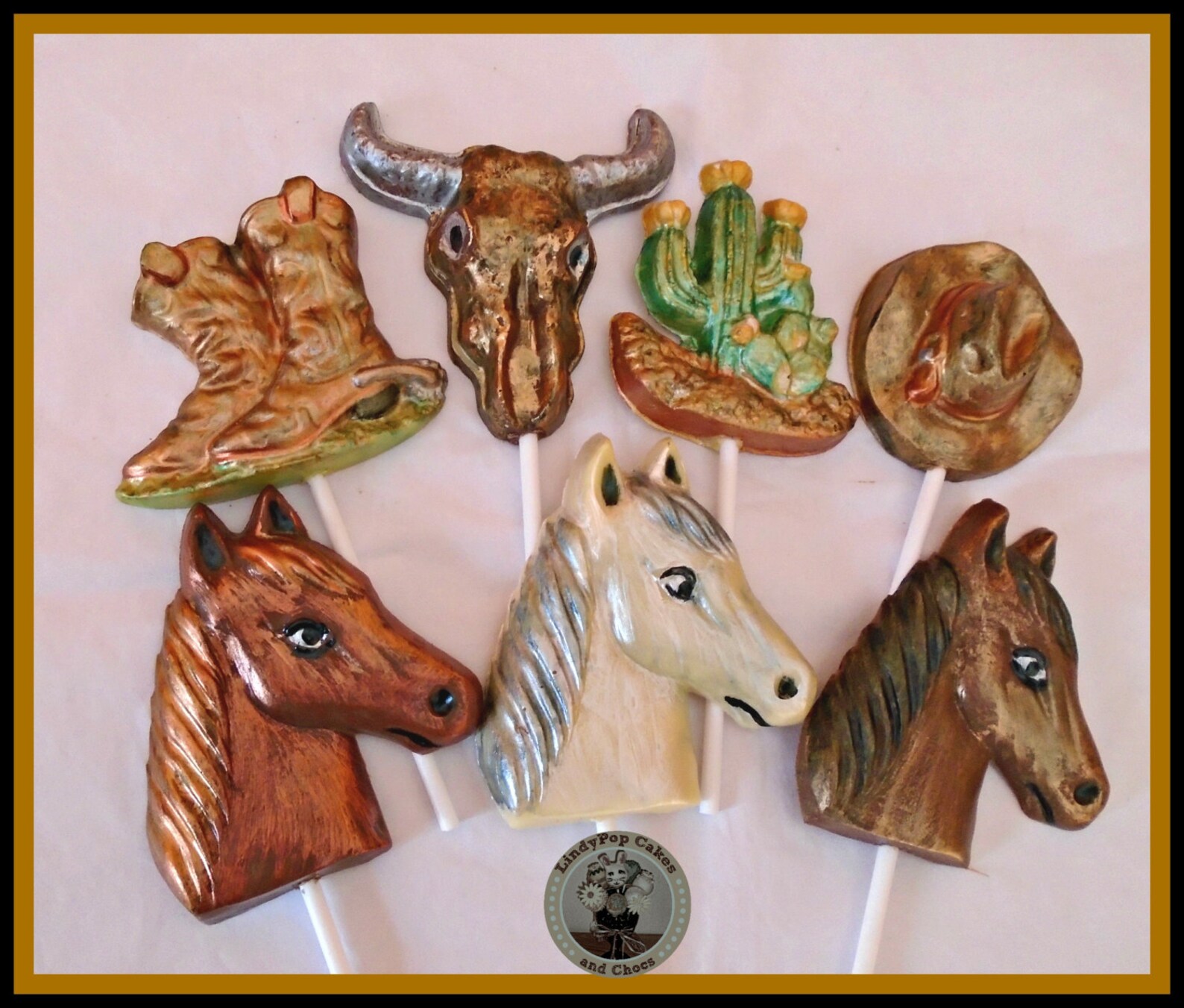 Cowboy Chocolate Lollipops/country Western Chocolate | Etsy