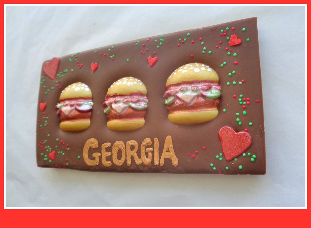 Chocolate Burger Gift/chocolate Bar/fast Food Fan/pretend Burger/mens ...