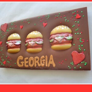 Chocolate Burger Gift/chocolate Bar/fast Food Fan/pretend Burger/mens ...