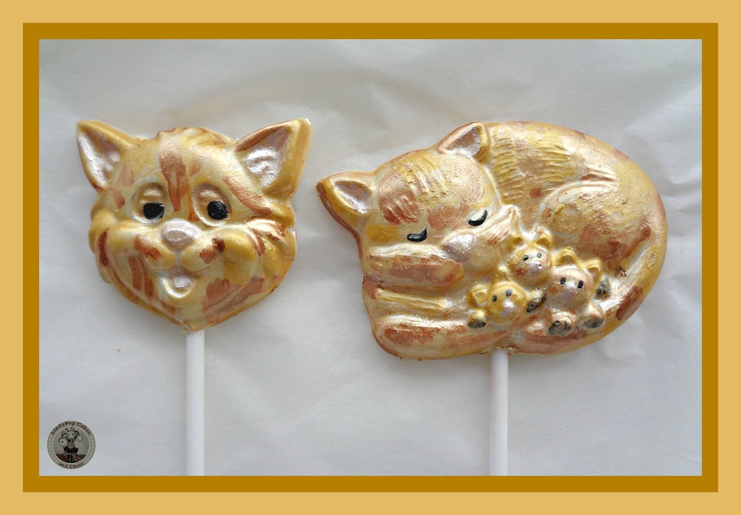 Chocolate Cat Lollipops/ginger Cat Gift/cat Chocolate Gift/edible Cat ...