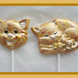 Chocolate Cat Lollipops/ginger Cat Gift/cat Chocolate Gift/edible Cat ...