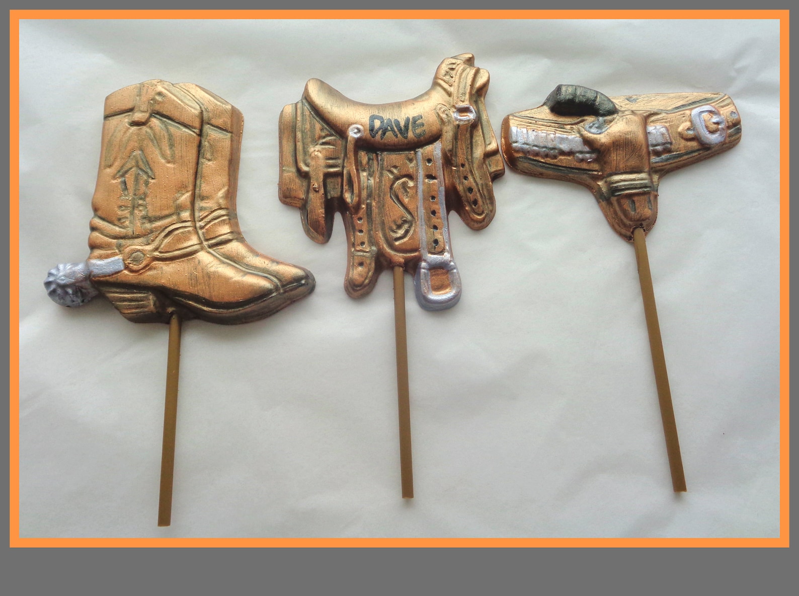 Cowboy Chocolate Lollipops/country Western Chocolate - Etsy