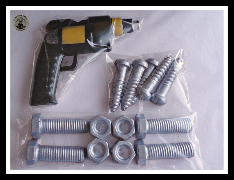 Chocolate Screws and Bolts: Edible Tool Gift - Cake Toppers - Hand ...