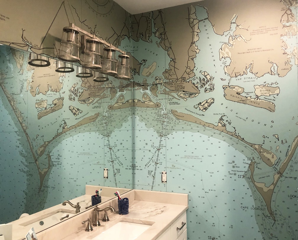 Nautical Chart Wallpaper Nautical Map Wallpaper - Etsy