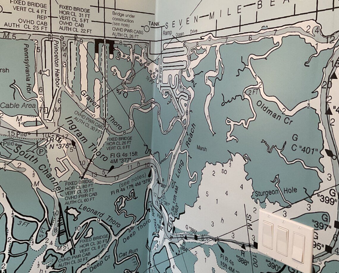 Nautical Chart Wallpaper Nautical Map Wallpaper | Etsy Canada