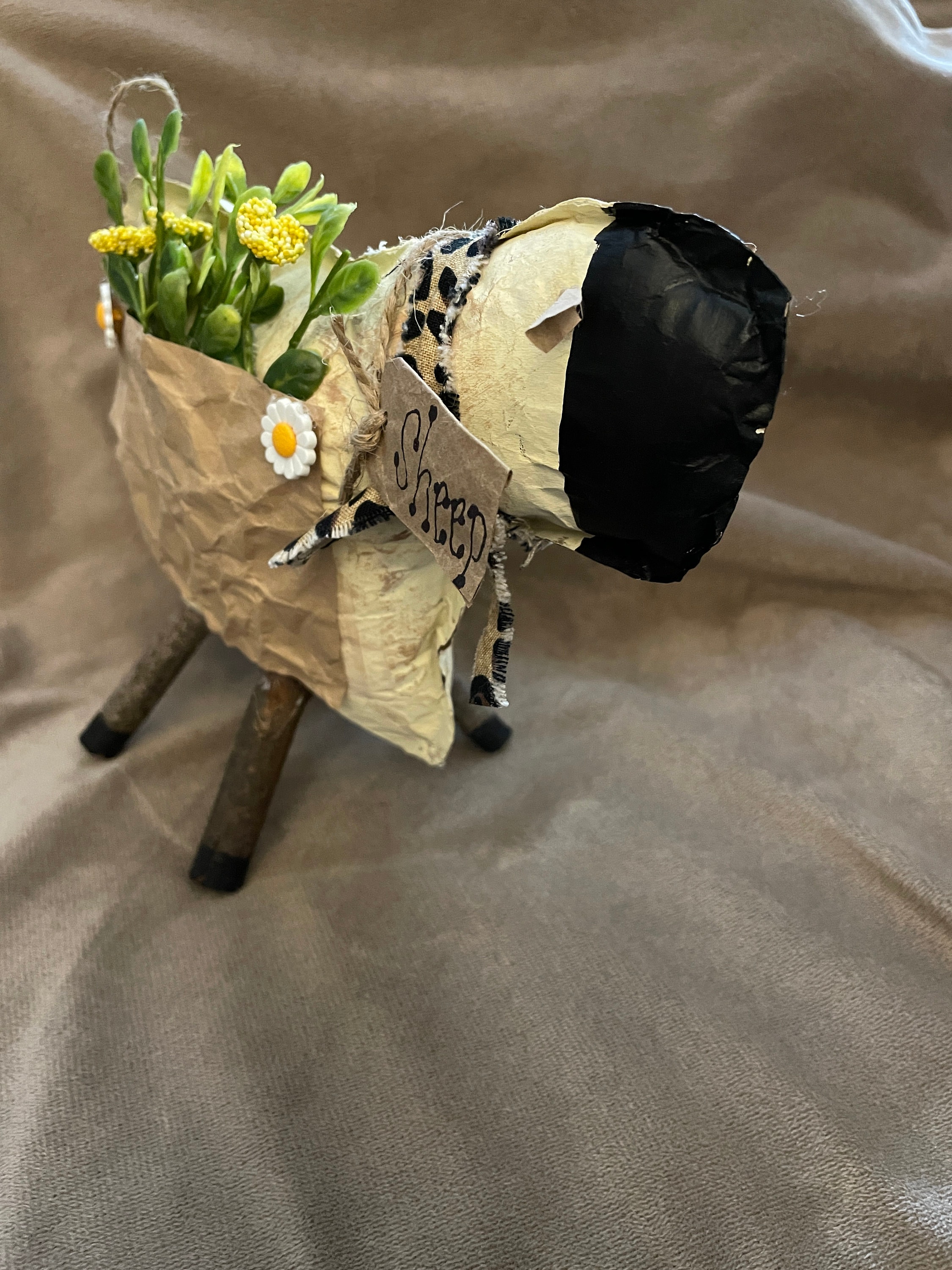 Primitive Sheep, Rustic Sheep, Paper Bag Sheep, Primitive Decor, Tier ...