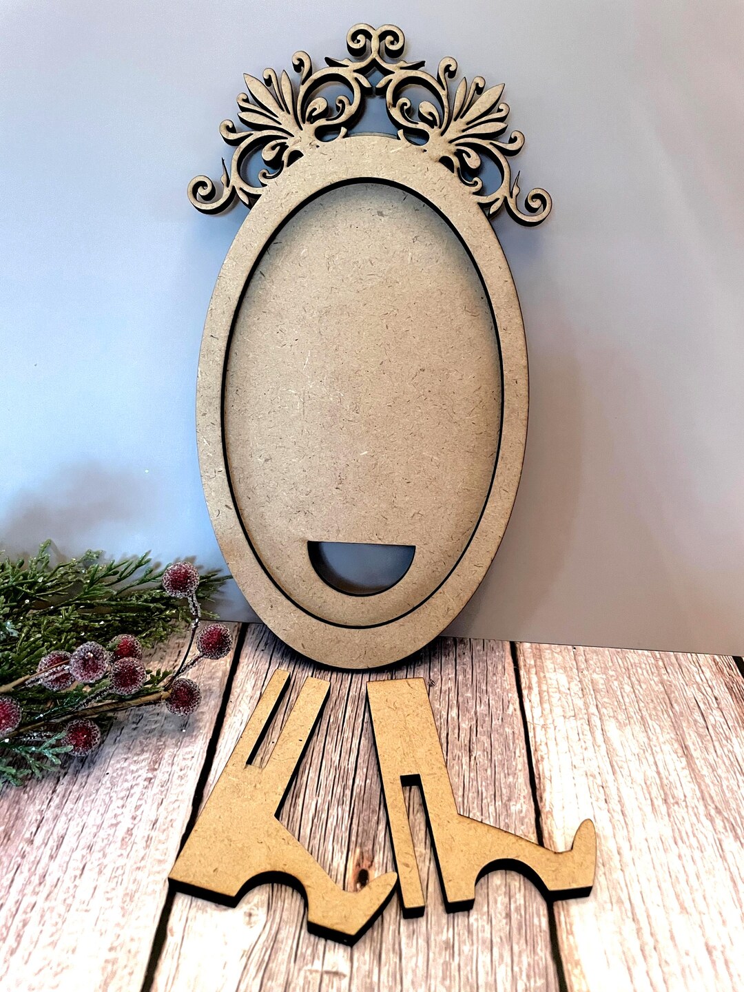 Ornate Oval Interchangable Picture Frame, Laser Cut Oval Frame, Set of ...