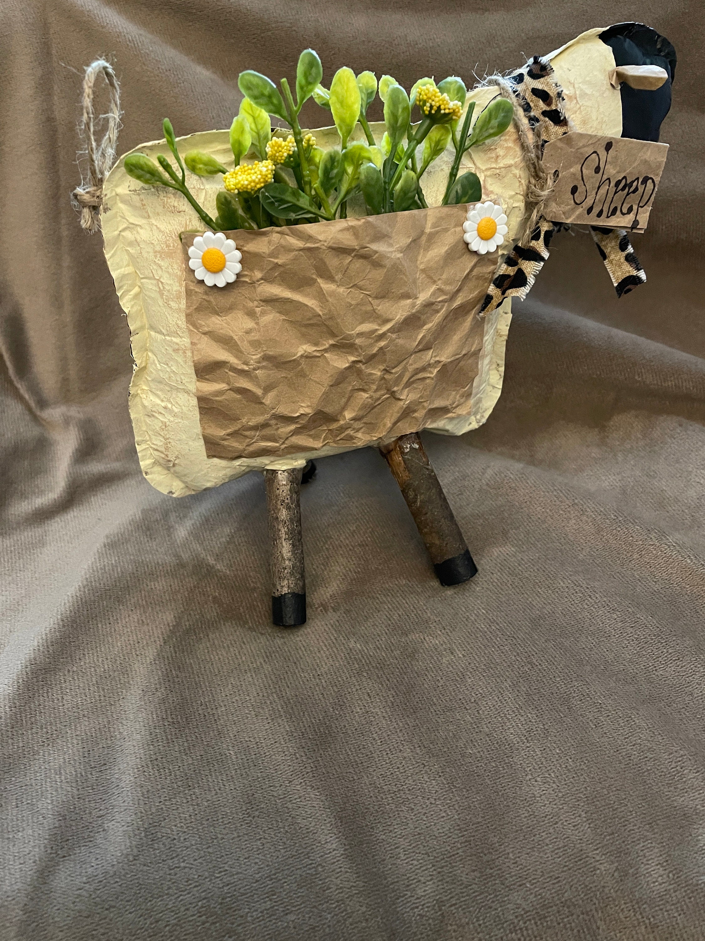 Primitive Sheep, Rustic Sheep, Paper Bag Sheep, Primitive Decor, Tier ...