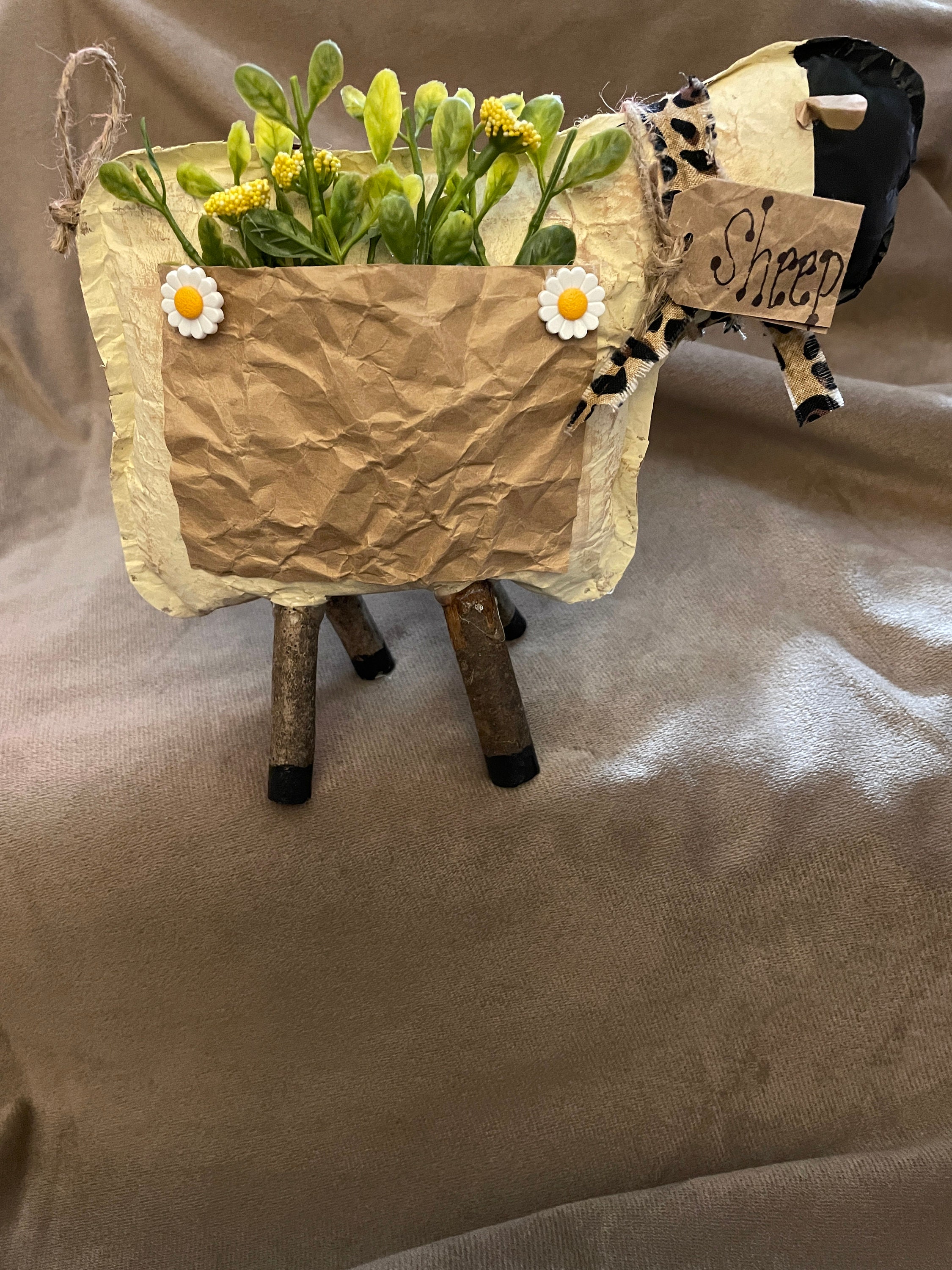 Primitive Sheep, Rustic Sheep, Paper Bag Sheep, Primitive Decor, Tier ...