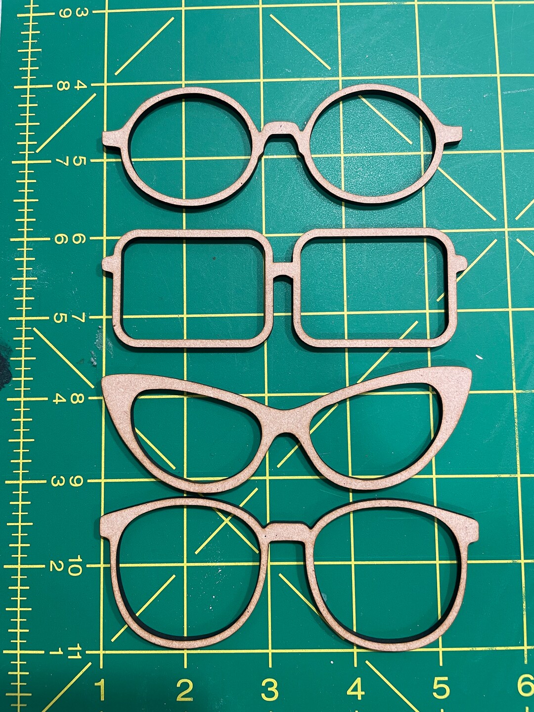 Set of 4 Unfinished Wood Eye Glass Cutouts / DIY Decor /laser Cut Eye ...