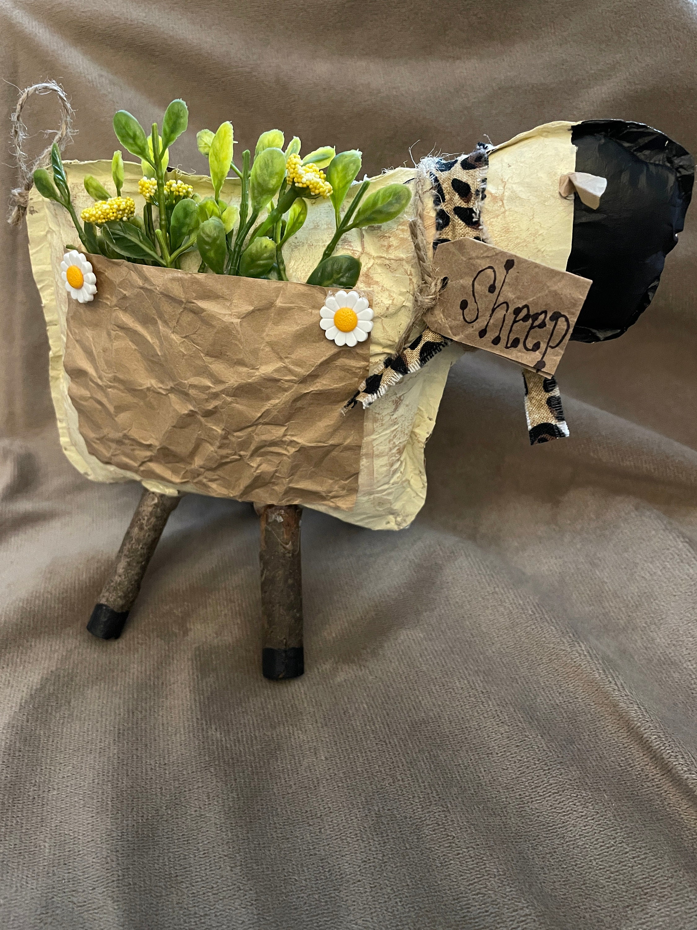 Primitive Sheep, Rustic Sheep, Paper Bag Sheep, Primitive Decor, Tier ...