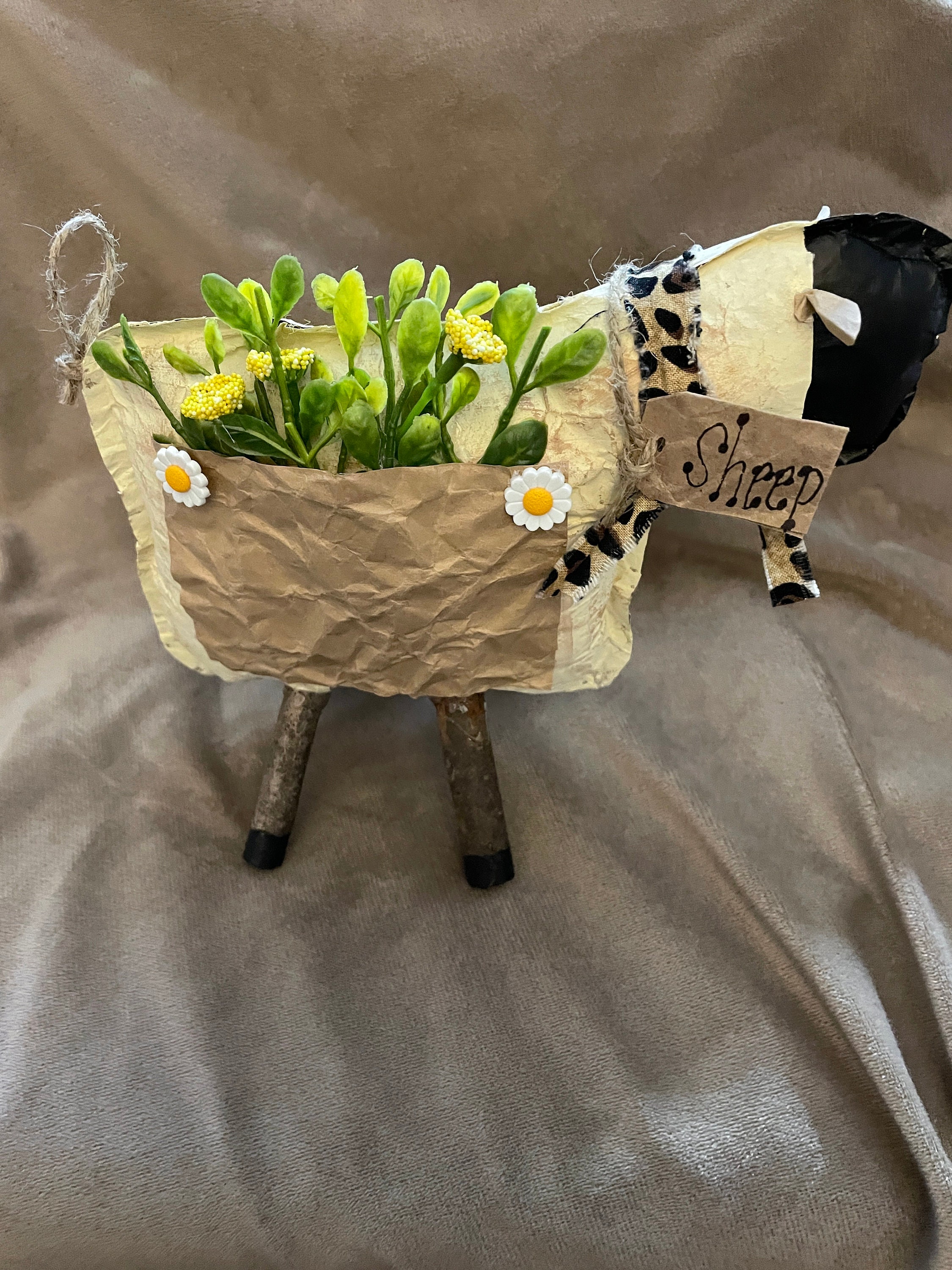 Primitive Sheep, Rustic Sheep, Paper Bag Sheep, Primitive Decor, Tier ...